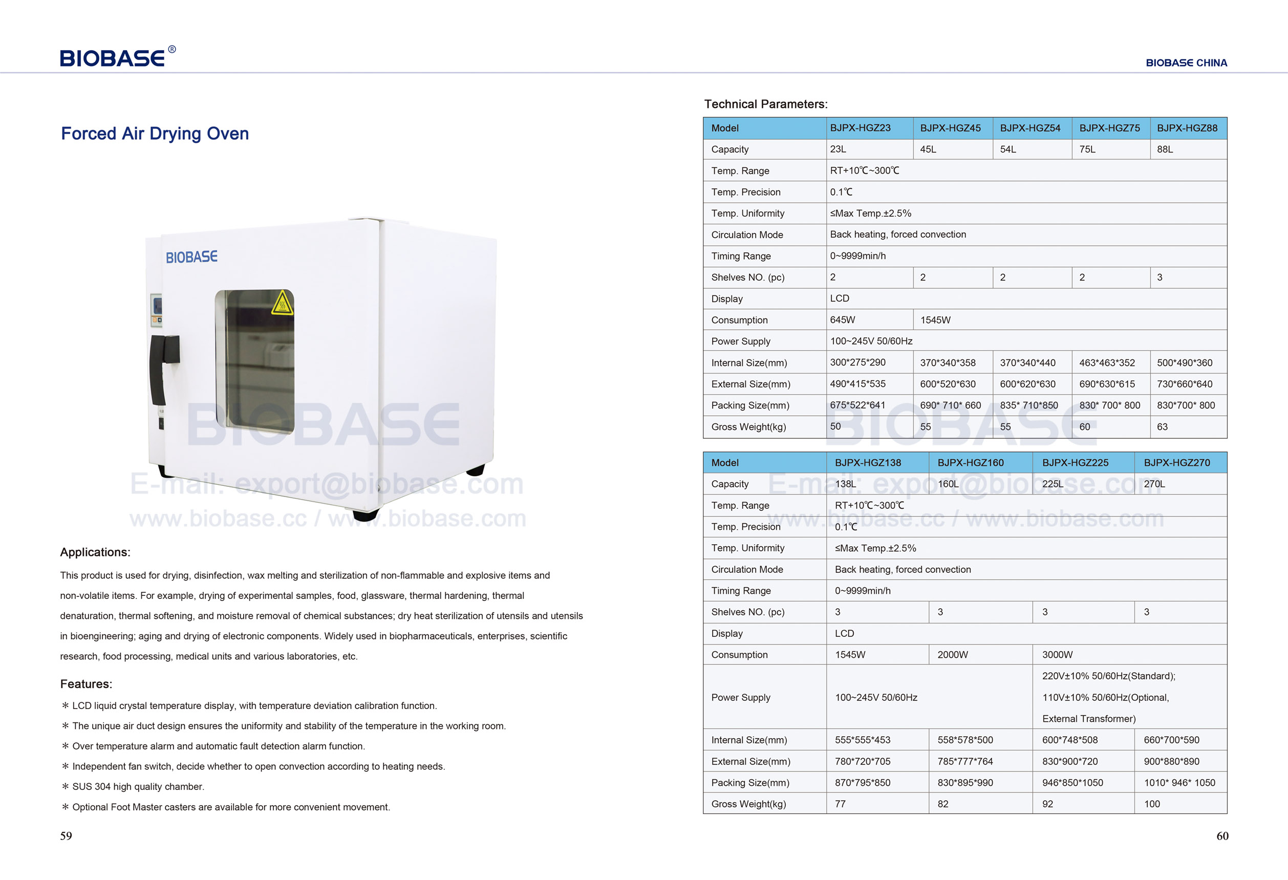 Forced Air Drying Oven BJPX-HG Series - Buy BIOBASE
