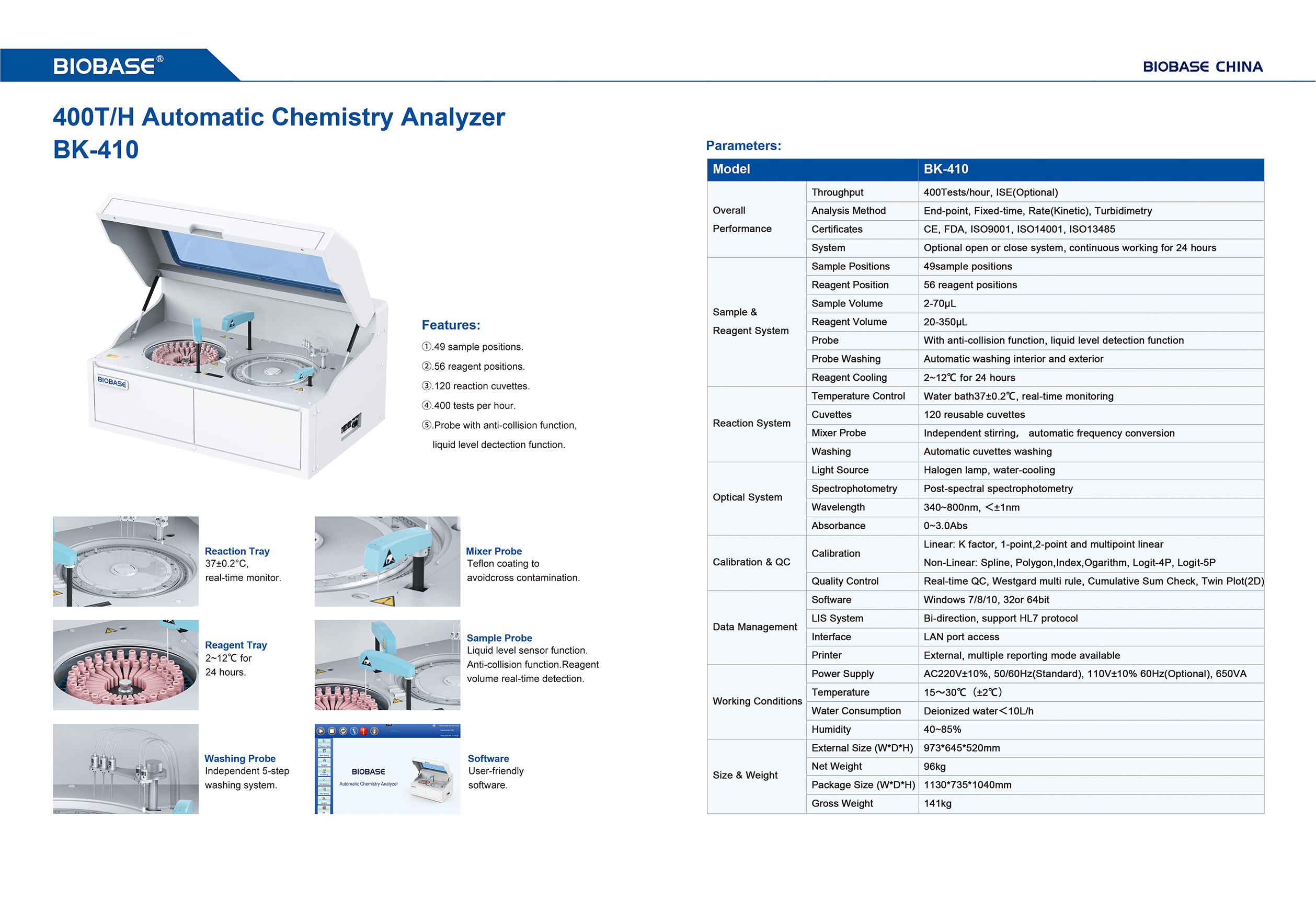 400T/H Automatic Chemistry Analyzer - Buy BIOBASE