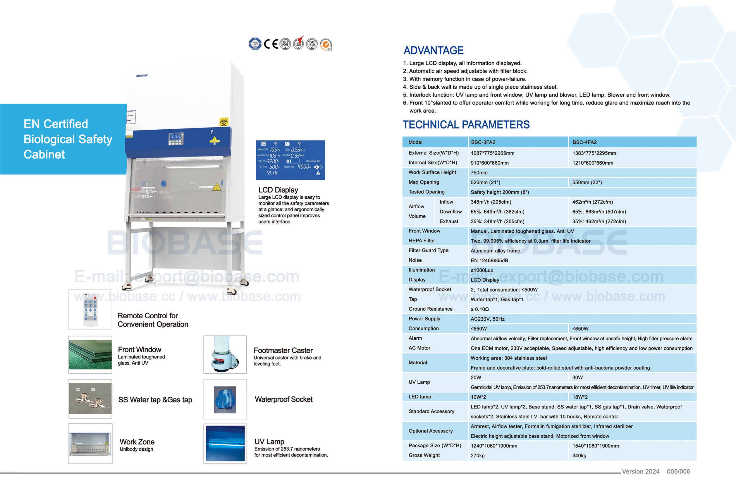 EN Certified Biological Safety Cabinet with LCD Display - Buy BIOBASE